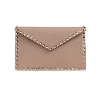 Valentino Garavani Besetzte Lederclutch - - Bags - Damen - Rosa - ONE SIZE