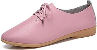Generic Mocassins Pointus à Lacets en Cuir pour Femmes, Chaussures Basses légères et Confortables à Enfiler, idéales pour Le Travail, la Conduite ou Les soiré