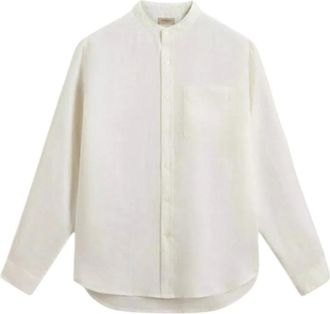 Woolrich Homme, Chemises, Blanc, Taille: M Chemise en lin teinte en pi&egrave;ce