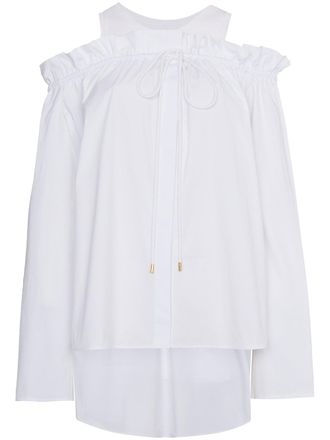 Alberta Ferretti blouse &agrave; d&eacute;tails de d&eacute;coupes aux &eacute;paules - Blanc
