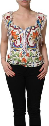 Dolce & Gabbana Femme, Tops, Multicolore, Taille: 42 FR Corset Sleeveless Top
