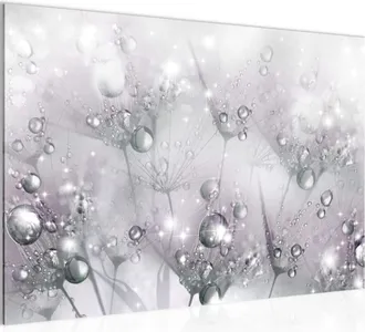 Runa Art Bild Pusteblume Modern Wandbilder Wohnzimmer Schlafzimmer 1 Teilig - Made In Germany - Abstrakt Grau Rosa Flur 021615b