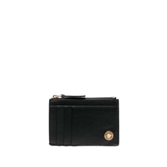 Versace Schwarzes Portemonnaie mit Rei&szlig;verschluss und Kartenfach - - Accessories - Herren - Schwarzk - ONE SIZE