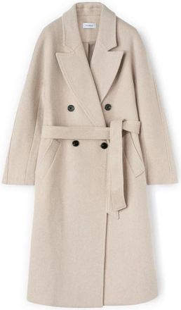 Motivi Femme, Manteaux, Blanc, Taille: 42 FR Manteau crois&eacute; en drap de m&eacute;lange de laine