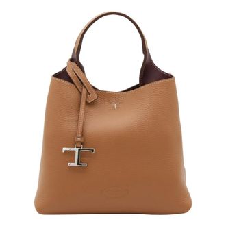 Tod's Tods Hobo Bags - Structured Tote Bag With Smooth Pebbled Texture - Gr. unisize - in Braun - f&uuml;r Damen