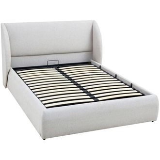 Best Mobilier Bestmobilier - Florina - lit coffre - 180x200 cm - sommier inclus - en tissu - beige