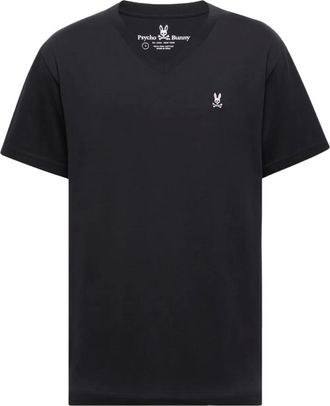 Psycho Bunny T-Shirt mit V-Ausschnitt - Schwarz
