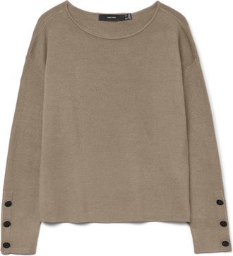 Vero Moda Damen Vmgold Ls Boatneck Pullover, Silver Mink, M