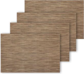 Delindo Lifestyle Tischsets Platzsets T&Ouml;RE, Abwaschbar und Abwischbar, Braun, 4er-Set