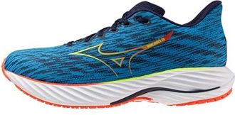 Mizuno Homme Mens Wave Rider 28 Running Shoe Chaussure de Course, Bleu/Vert (Blue Pace Green Gecko), 45 EU
