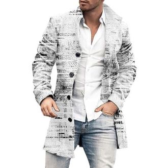 Generic Manteau allemand pour homme - Col &agrave; revers - Manches longues - Rembourr&eacute; - Vintage - &Eacute;pais - Veste en peau de mouton - Veste dhiver pour homme, beige,