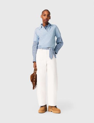 Maje Kurzer Pullover Mit Strass Vorne - Blau - Maje