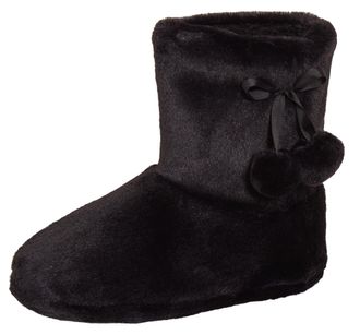 Lora Dora Damen Faux-Fell Hausschuhe Stiefel Schwarz L/UK 41-42