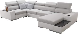 Mirjan24 Ecksofa Perseo IV Maxi mit Schlaffunktion und Bettkasten Eckcouch Polsterecke Funktionssofa Elegante U-Form Sofa mit ausziehbarem Bett Couch Wohnlands