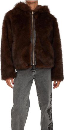 Blugirl Femme, Vestes, Brun, Taille: 38 FR Giaccone Veste en fausse fourrure