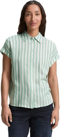 Tom Tailor Damen 1047057 Bluse, 38279-Faded Green Off White Stripe, 34