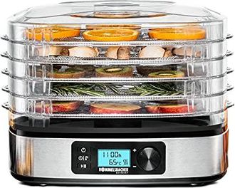 Rommelsbacher Dörrautomat DA 350-5 Dörretagen, Dörrfläche 0,42 m², Temperaturwahl von 35 °C bis 75 °C, 36 Stunden Zeitschaltuhr, automatische Abschaltung, 2 Müsliri