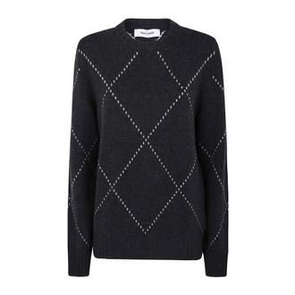 Gran Sasso Argyle Crew Neck Sweater - - Knitwear - Herren - Grau - 2XL