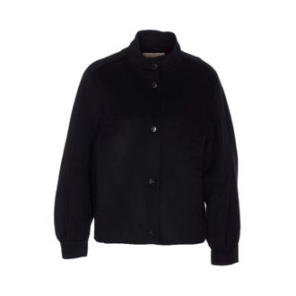 Twinset Schwarzer Wollmantel mit Logodetail - - Jackets - Damen - Schwarzk - L