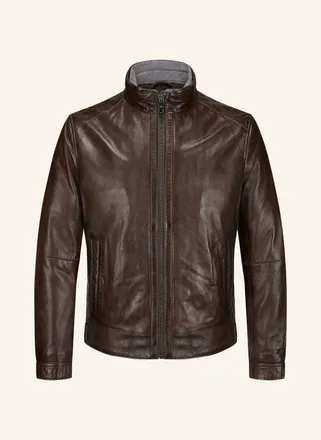 Milestone Lederjacke Msbarney Mit Herausnehmbarer Blende braun