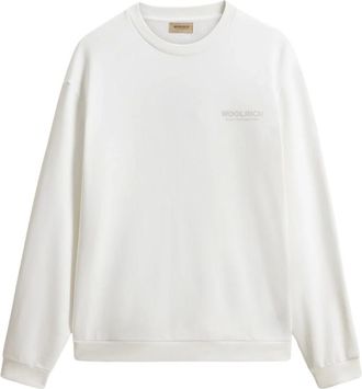 Woolrich Homme, Sweatshirts et sweats &agrave; capuche, Blanc, Taille: XL Macro Logo Sweater