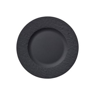 Villeroy & Boch 10-4239-2640-6 Manufacture Rock Fr&uuml;hst&uuml;cksteller, Porzellan, Schwarz, 22 centimeters
