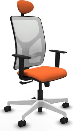 Piqueras y Crespo B&uuml;rostuhl in Orange, mit 1D-Armlehnen, h&ouml;henverstellbarer Lendenwirbelst&uuml;tze und festem Kopfteil, ausgestattet mit Sincro 3 Positionen und Schneidesch