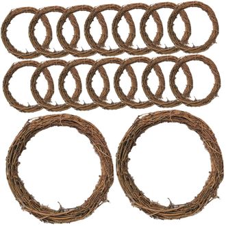PartyKindom 16st&uuml;cke Teiliges Nat&uuml;rliche Rattan Kranz-rohlinge F&uuml;r -Dekorationen Handgefertigte Weinreben-Ringe F&uuml;r Weihnachts Und Osterkr&auml;nze Geeignet Innen Und 