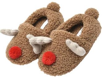 Yarnow Pantoufles Chaudes pour Femmes dInt&eacute;rieur Semelle Antid&eacute;rapante Doublure Coton Isolante Taille 36-37 Couleur Marron Mod&egrave;le Adulte Confort Hiver et Mai