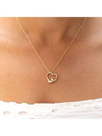 Fascination by Ellen K Halskette Gold 333 Herz Motiv Zirkonia wei&szlig;