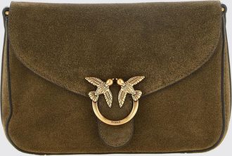 Pinko Mini-Umh&auml;ngetasche Love Bag aus Veloursleder mit Love-Birds-Schnalle