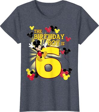 Disney Mickey & Friends 6 Year Old Birthday Boy T-Shirt