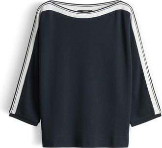 someday Damen Dreiviertelarmshirt | KELVA Detail Regular U-Boot Shirt mit sportiven Einsatz Ocean, 36