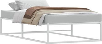 vidaXL Cadre de lit sans matelas blanc 90x200 cm m&eacute;tal Vidaxl