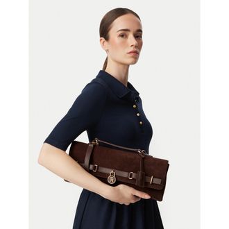 Tommy Hilfiger Handtasche Tommy Hilfiger American Icon Clutch Suede AW0AW19515 Braun