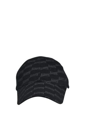 Balenciaga Caps & M&uuml;tzen - Monogrammed Cotton Cap With Adjustable Velcro Fast - Gr. S - in Schwarz - f&uuml;r Damen