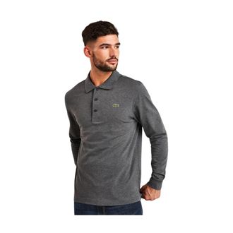 Lacoste Graues Poloshirt Stretch-Piqu&eacute;-Stoff - - Tops - Herren - Grau - XS