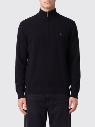 Polo Ralph Lauren Pull &agrave; col roul&eacute; en laine avec demi-zip et logo Pony