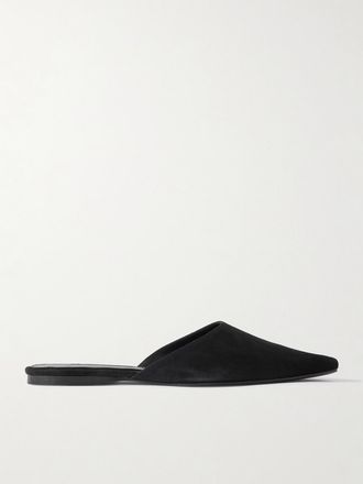Tove Pheby Slippers Aus Veloursleder Mit Spitzer Kappe - Schwarz