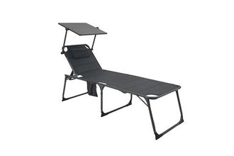 Technaxx Technaxx Klappbare Sonnenliege mit 20W Solar-Sonnenschutz TX-275 - Verstellbare R&uuml;ckenlehne, 120 kg Tragkraft, IP54, USB-A & USB-C Anschl&uuml;sse, mit Sei