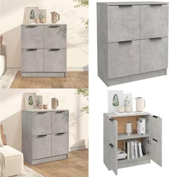 vidaXL Sideboard Betongrau 60x30x70 cm Holzwerkstoff - Schreibtisch - Wohnzimmermöbel - Sideboard Grau - Holz Sideboard - Regalsystem - Home & Living