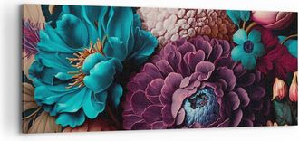Arttor Wandbilder Dekoration Wohnzimmer Blumen Botanik Jahrgang Panorama Bilder auf Leinwand 120x50cm Leinwandbild Schlafzimmer K&uuml;che Wand Kunstdruck Art Gro