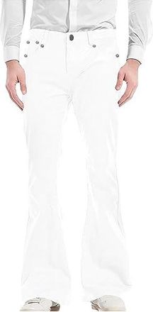 Generic OBiQuzz Tenue des années 80 pour homme - Pantalon évasé - Pantalon évasé - Coupe ajustée - Pantalon pour homme - Carnaval - Fête à thème - Costume hip