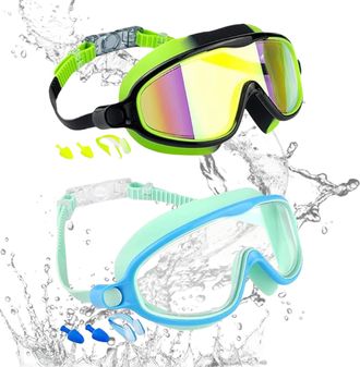 Generico Schwimmbrille - Kinderschwimmzubeh&ouml;r f&uuml;r Pool, Anti-Beschlag-Brille ohne Auslaufen, mit Nasenklammer f&uuml;r Kinder, Pool, Schnorcheln, Tauchen