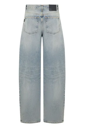 Haikure Vintage-Wash Wide-Leg Jeans - Light Blue