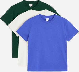 Arket T-Shirt Mit Rundhalsausschnitt 3er-Pack -Wei&szlig;