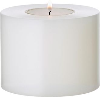 Edzard Dauerkerze Cornelius (Ø 8 cm, H 6 cm) in weiß - Teelichthalter, Kerzenhalter in Kerzenoptik, Windlicht, Teelichtkerze für handelsübliche Teelichter - 