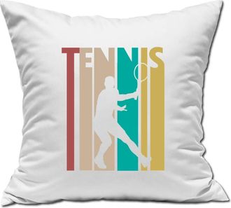Generic Tennis Player Vintage Poster Style Weißes Kissen 40x40cm