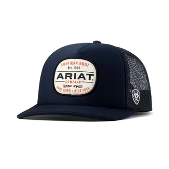 Ariat Mens Foam Patch Trucker Cap in Blue, Size OS, by Ariat