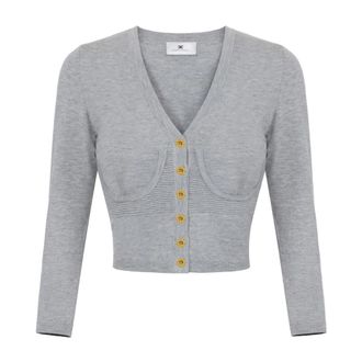 Elisabetta Franchi Strickjacke im Bustier-Stil - - Knitwear - Damen - Grau - M